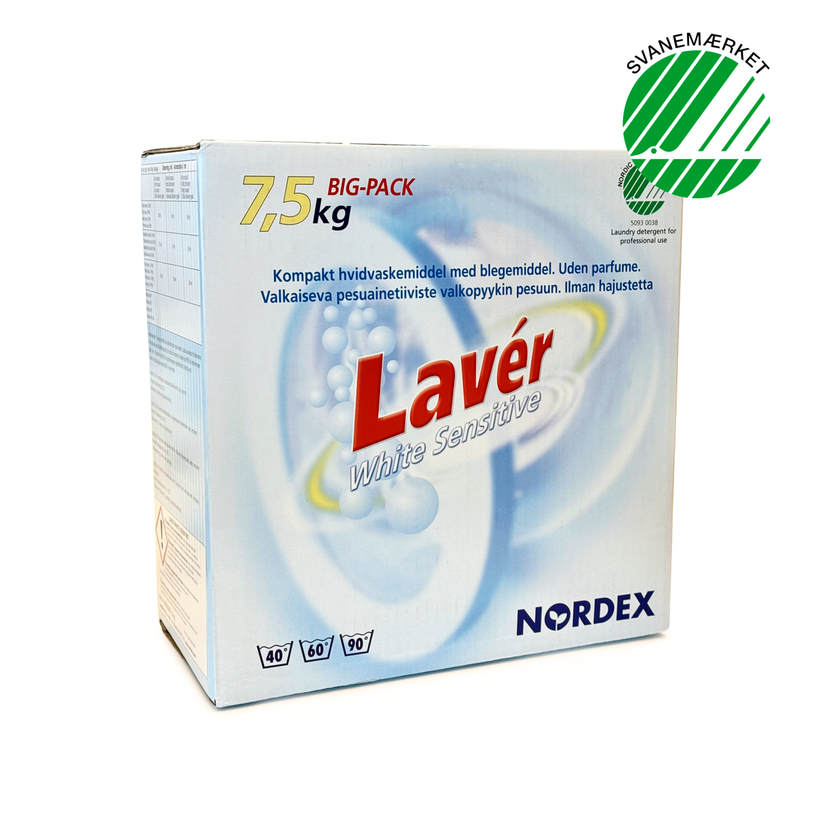 Nordex Lavér white sensitive hvidvaskemiddel 7,5kg - VASKEPULVER - R1 ...